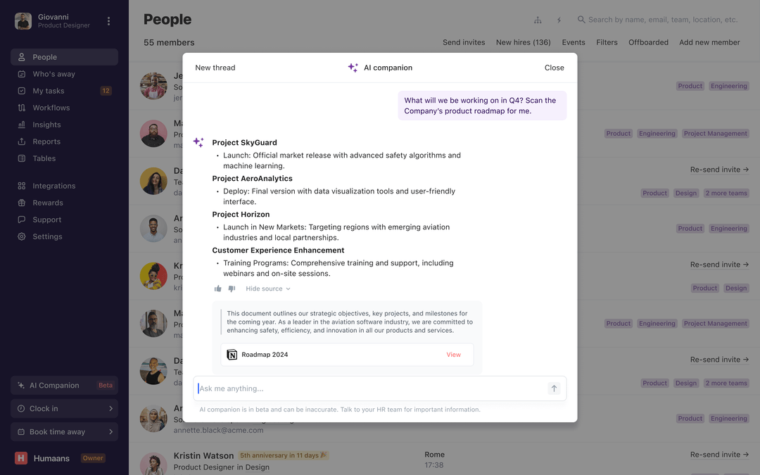 AI-Powered HRIS | Humaans