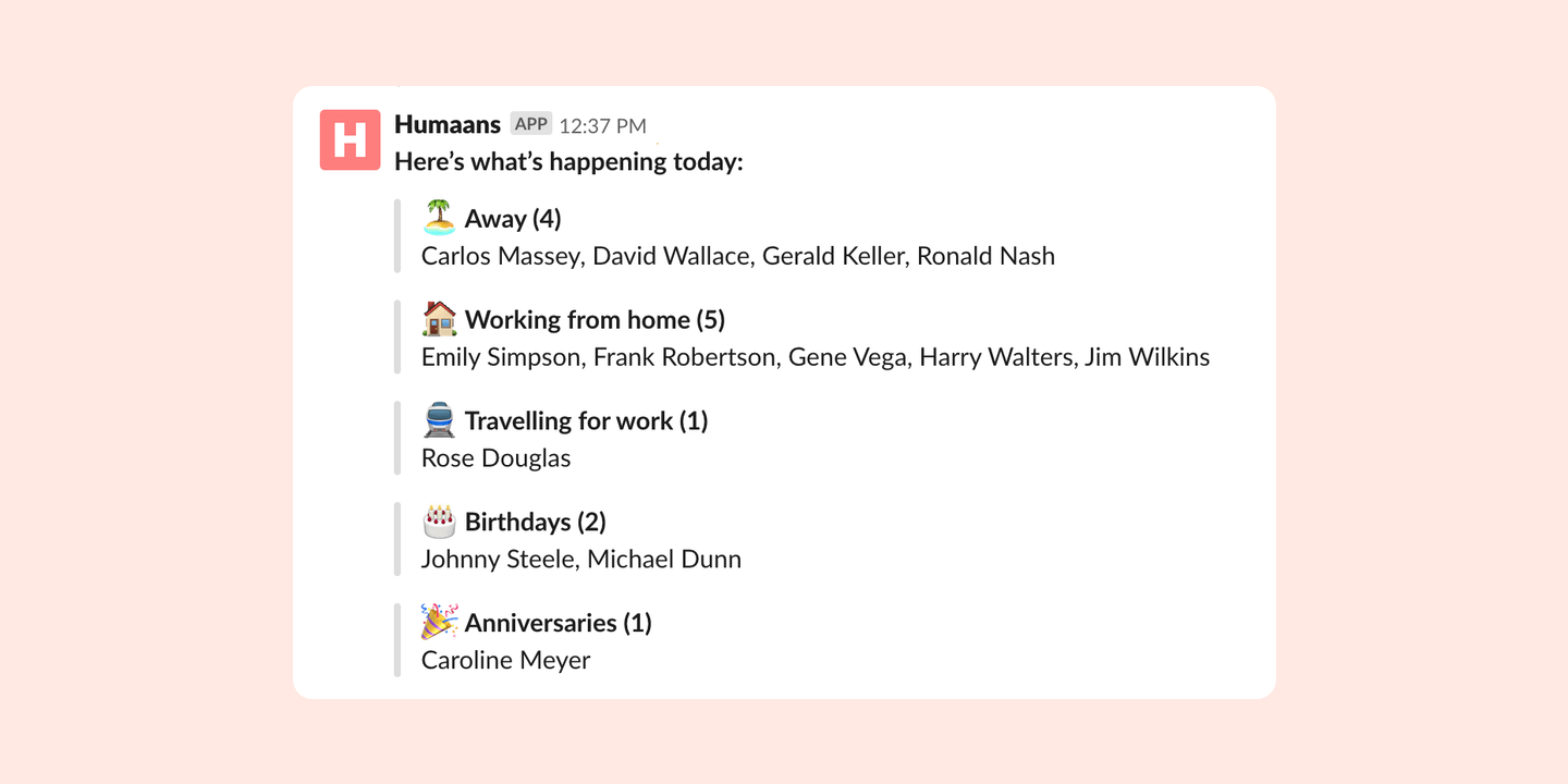 Slack Integration | Humaans